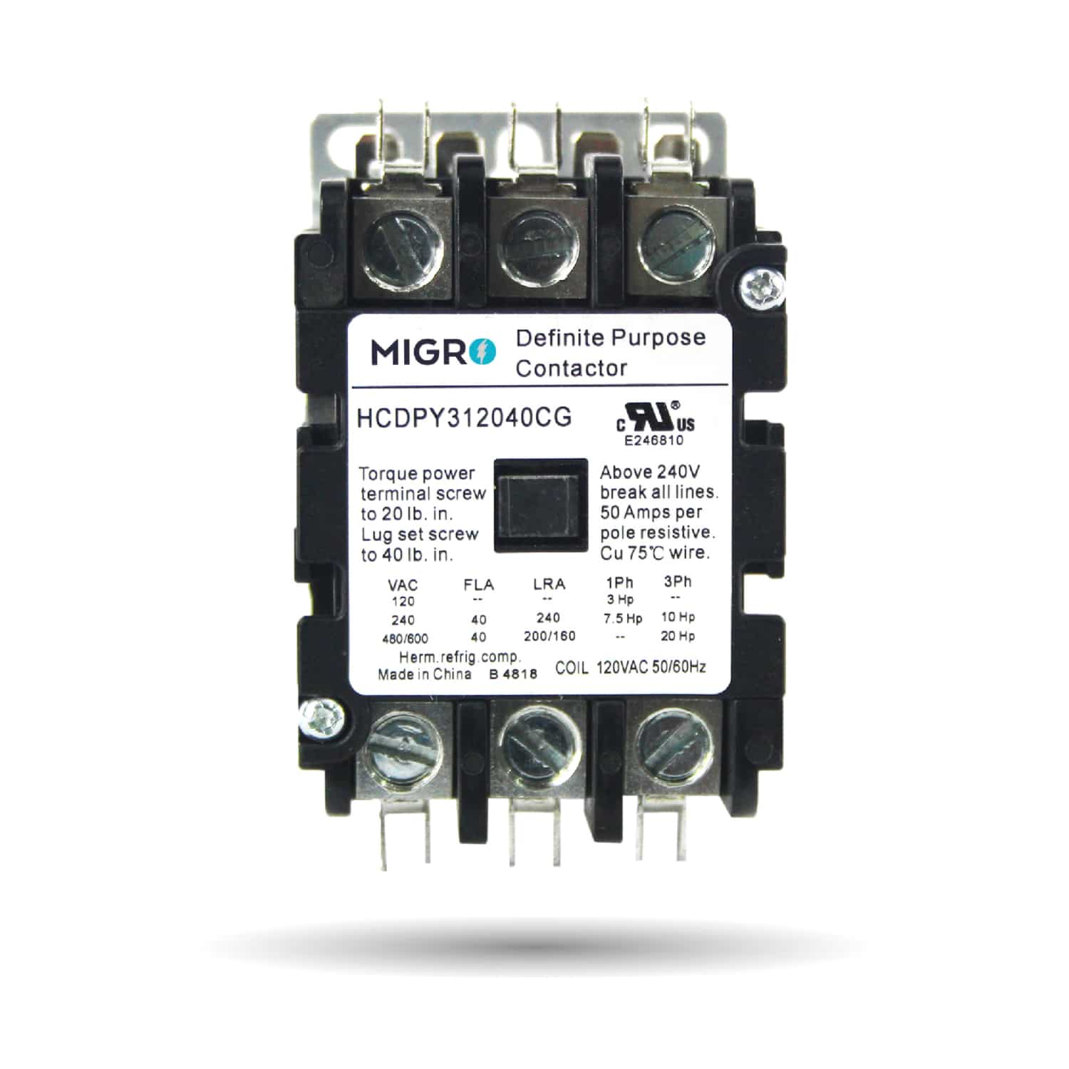 5y6 Contactor DP 3P NO 40A 120 - ElectroMarketplace