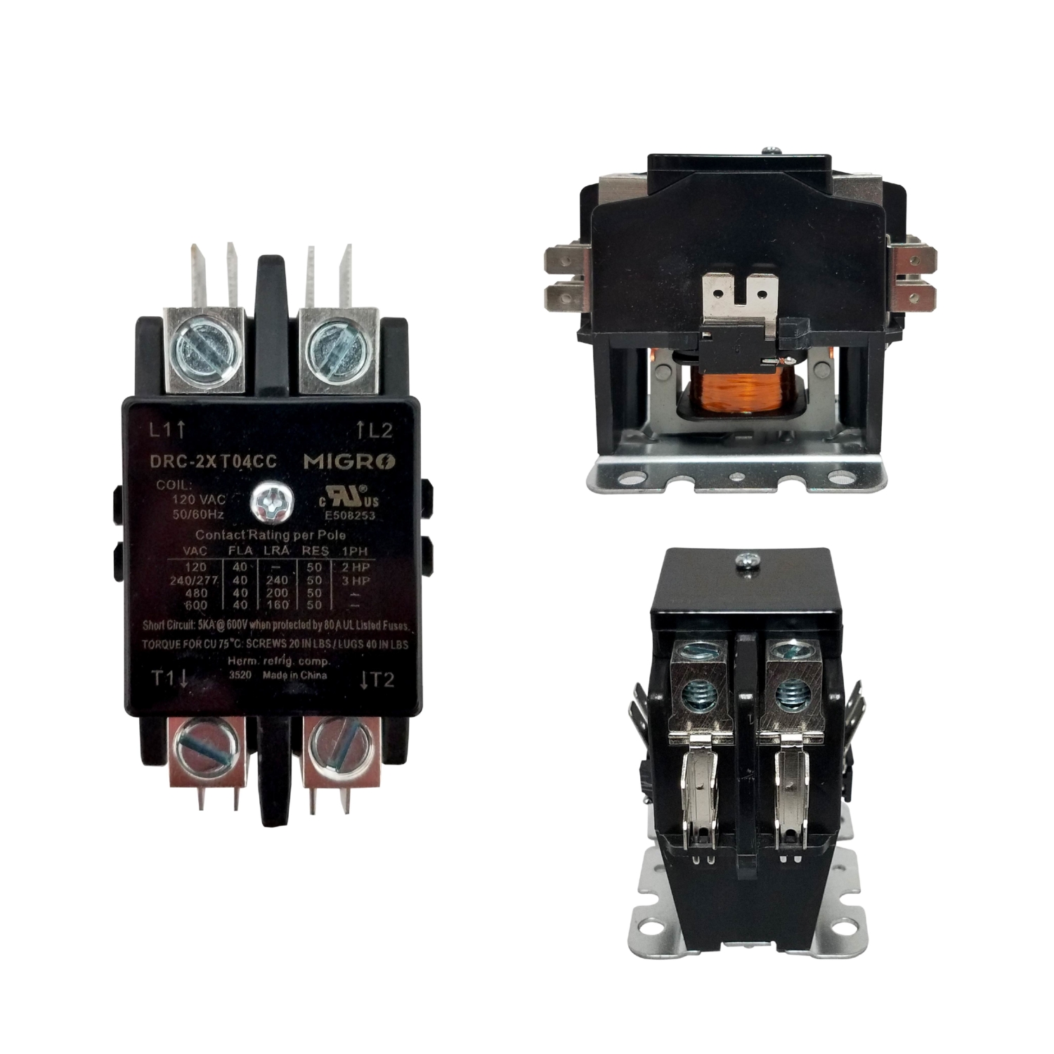 Migro 2 Pole 40 AMP 120 VAC Lighting Contactor - ElectroMarketplace